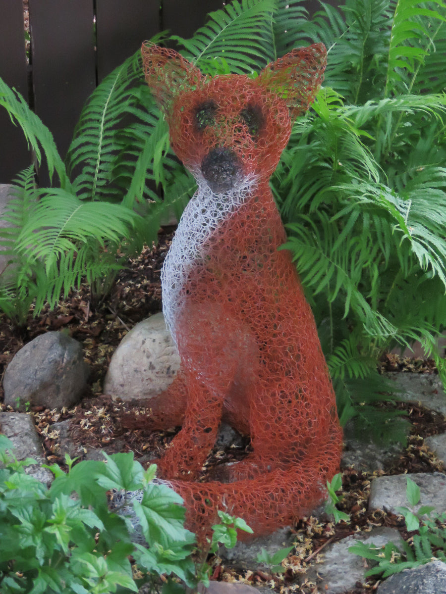 Chicken Wire "Fox Red or White" -Garden Art Sculpture – Wire Artist ...