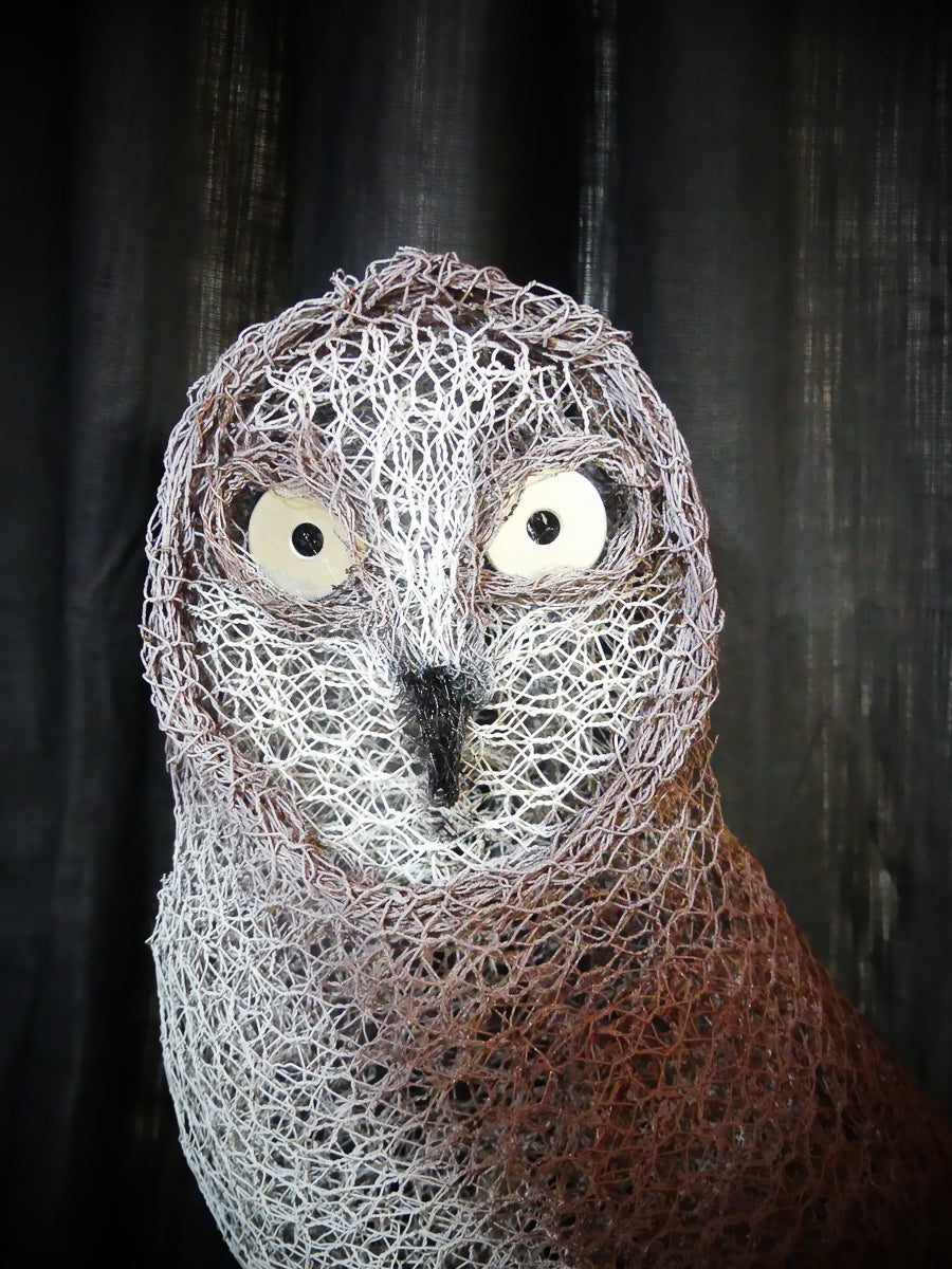 Chicken Wire Owls – Wire Artist Laura Ouimet/We-met Wire Work